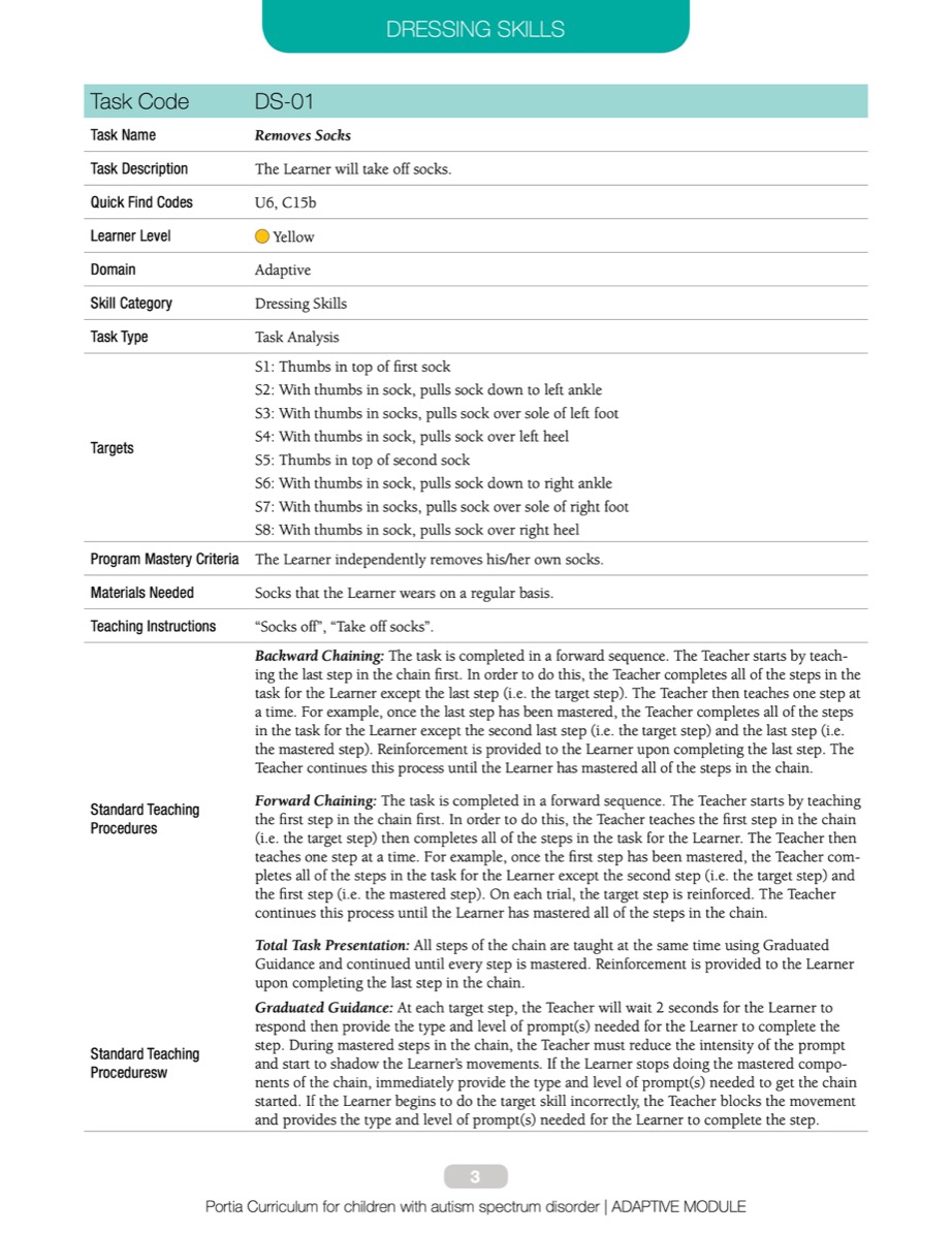 Adaptive Module for Portia Curriculum